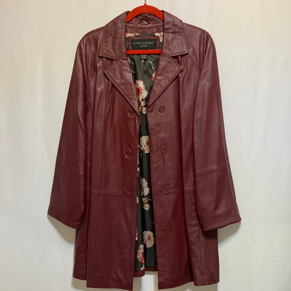 Centigrade | Jackets & Coats | Nwot Centigrade Burgundy Leather Jacket ...